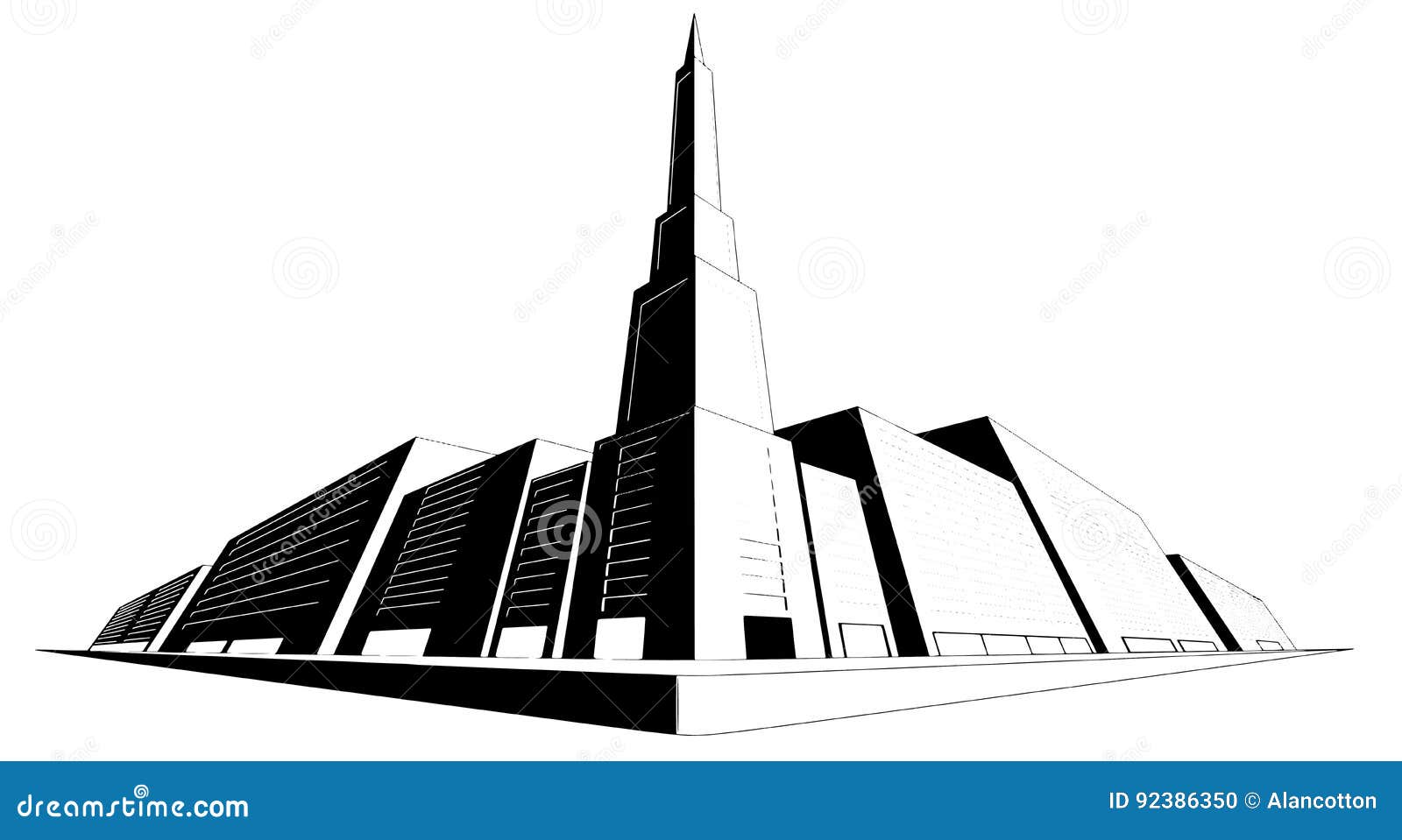 Dessin Au Trait Perspective Illustration de Vecteur - Illustration du ...