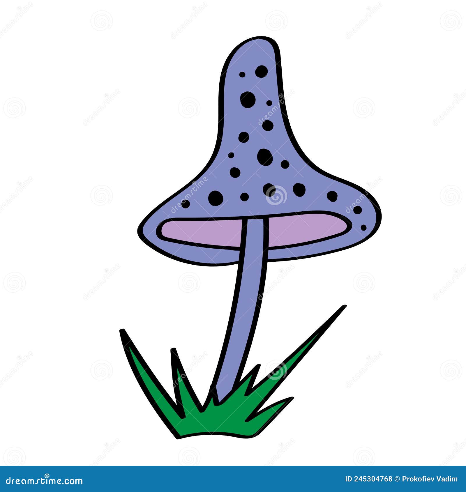 Dessin Couleur D'un Champignon. Illustration Stock - Illustration du ...