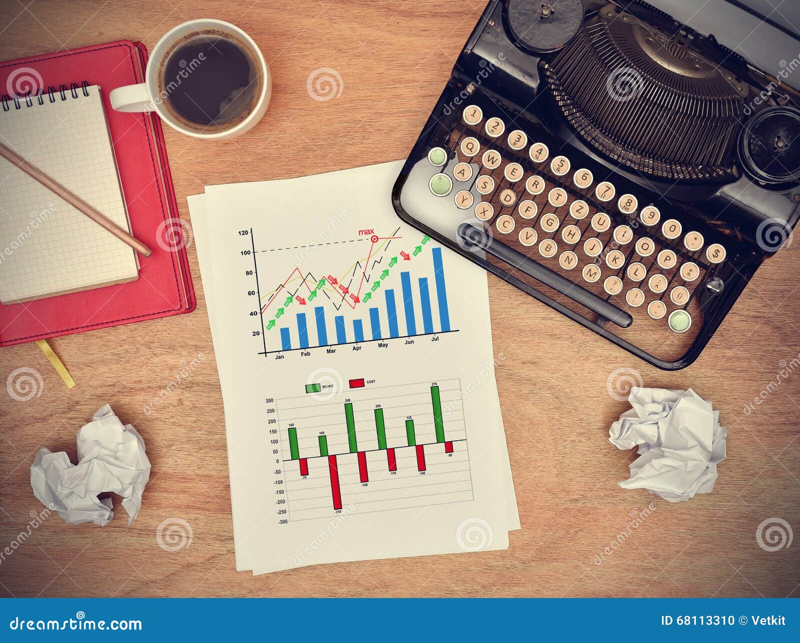 Dessin Courant De Diagramme Sur Le Papier Photo stock - Image du coût ...