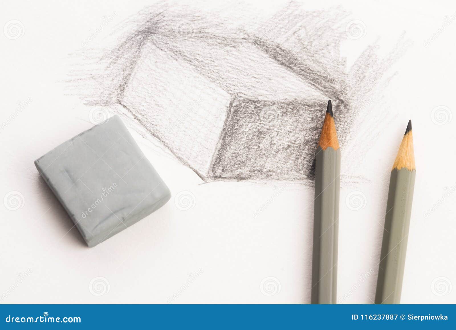 Dessin D'artiste Par Le Crayon Sur Le Papier Image stock - Image du ...