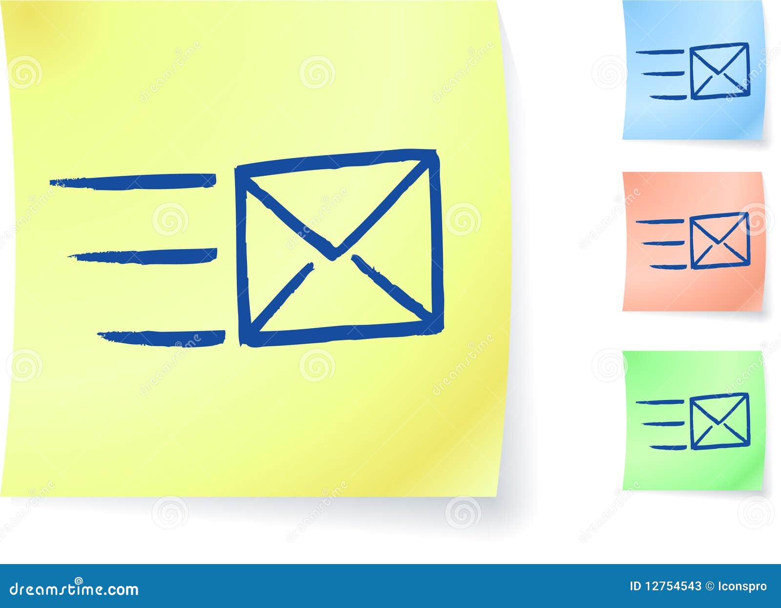 Dessin D'email Sur La Note Collante Illustration Stock - Illustration ...