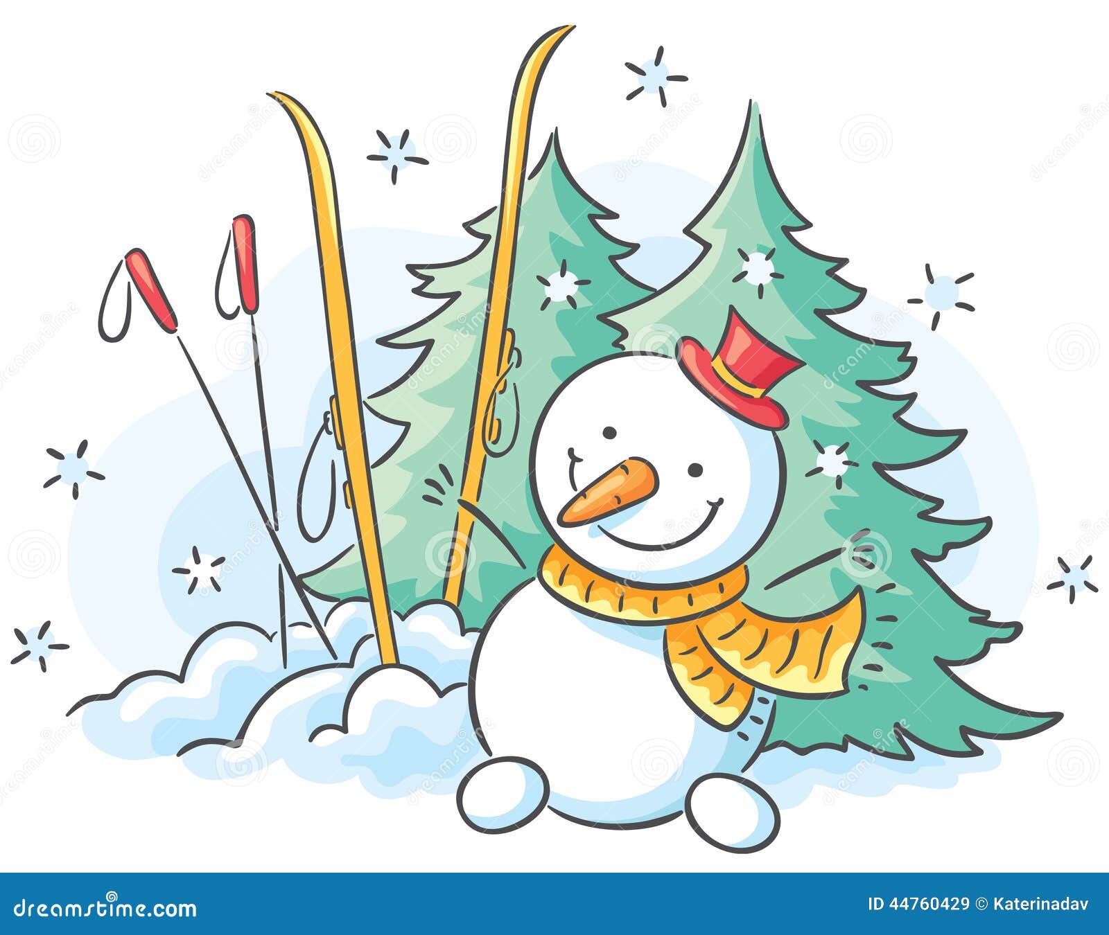 Dessin d'hiver illustration de vecteur. Illustration of vecteur - 44760429