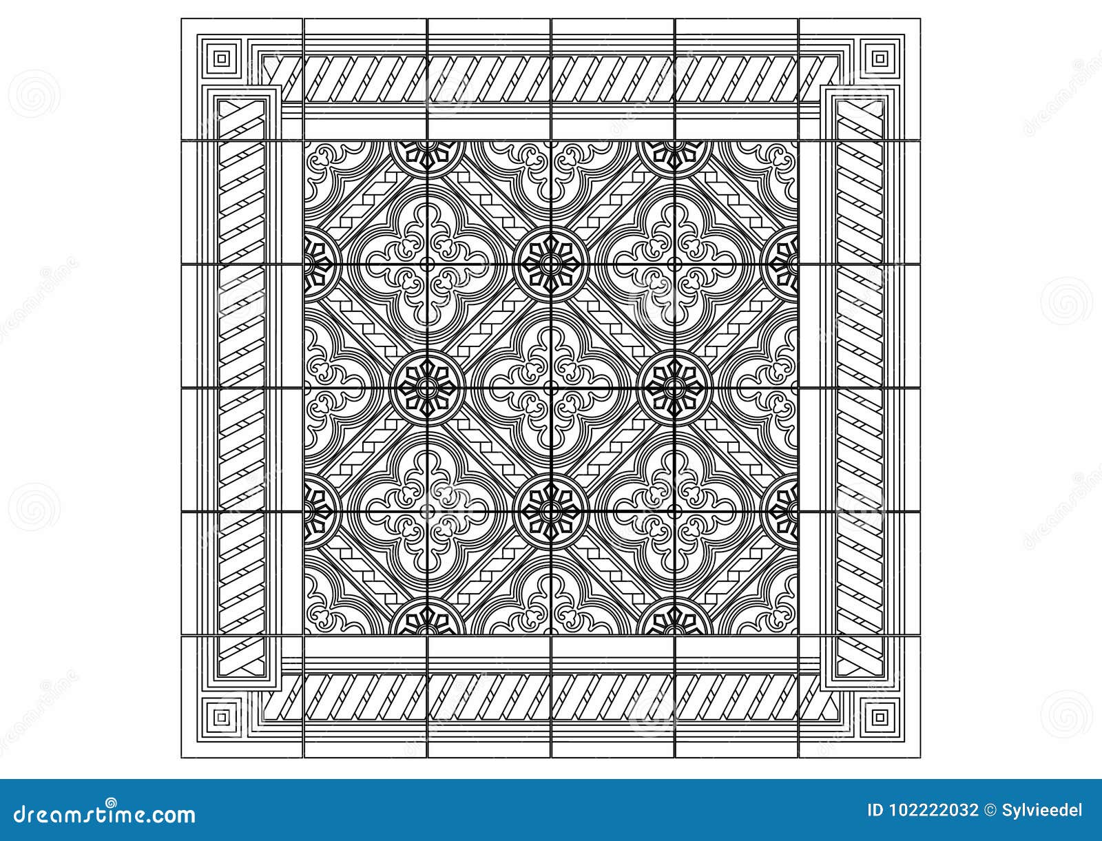 Dessin d'un grand tapis illustration de vecteur. Illustration du décoré ...