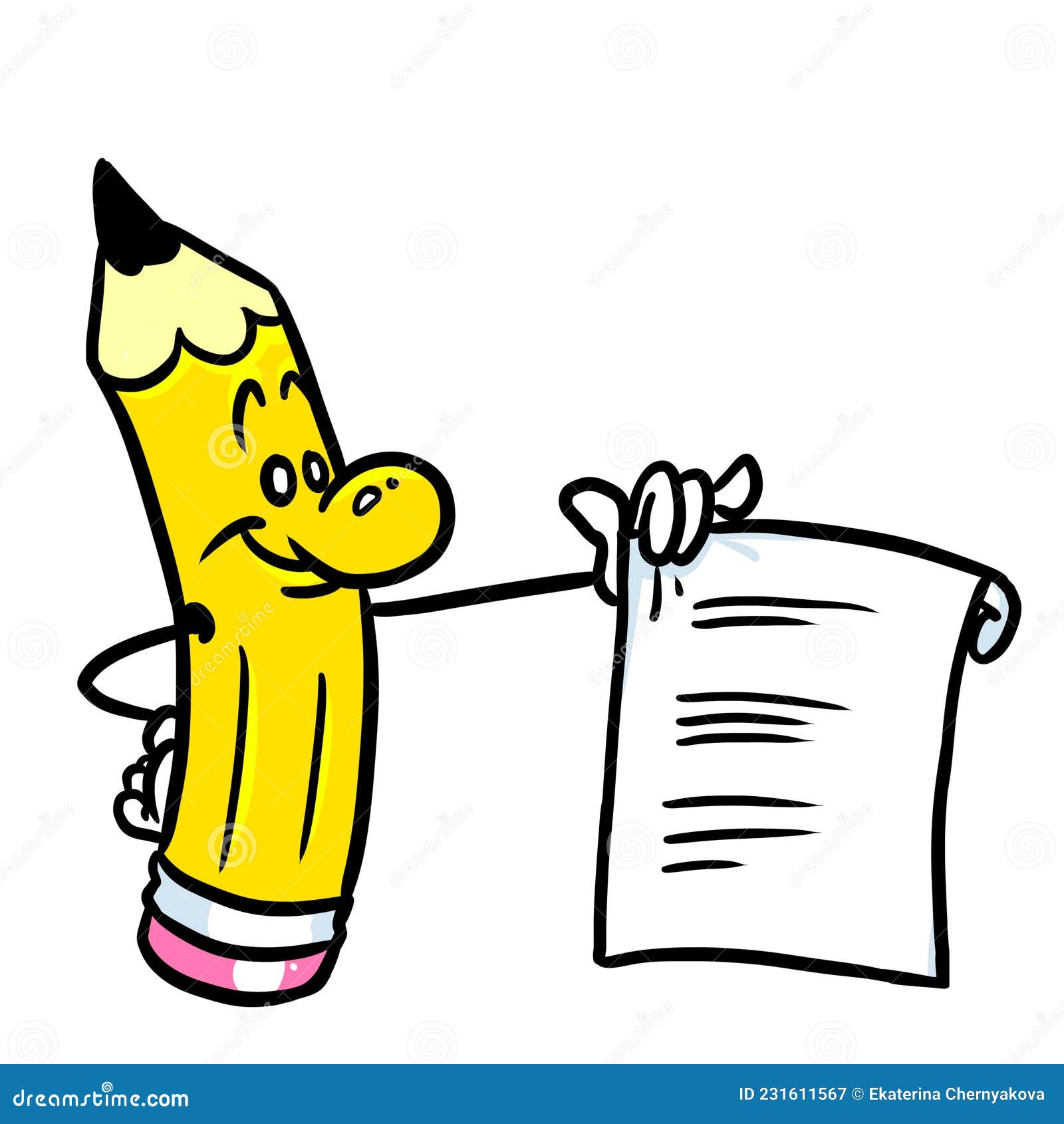 Dessin De Dessin Au Crayon Simple Feuille De Papier Illustration ...