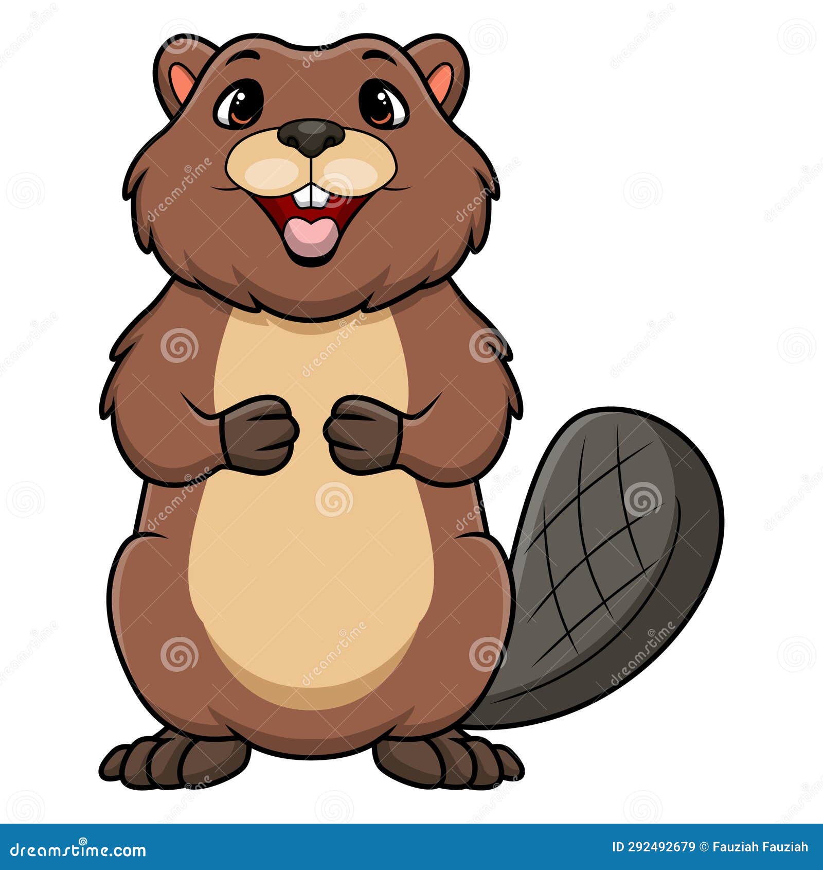 Dessin De Castor Mignon Sur Fond Blanc Illustration de Vecteur ...