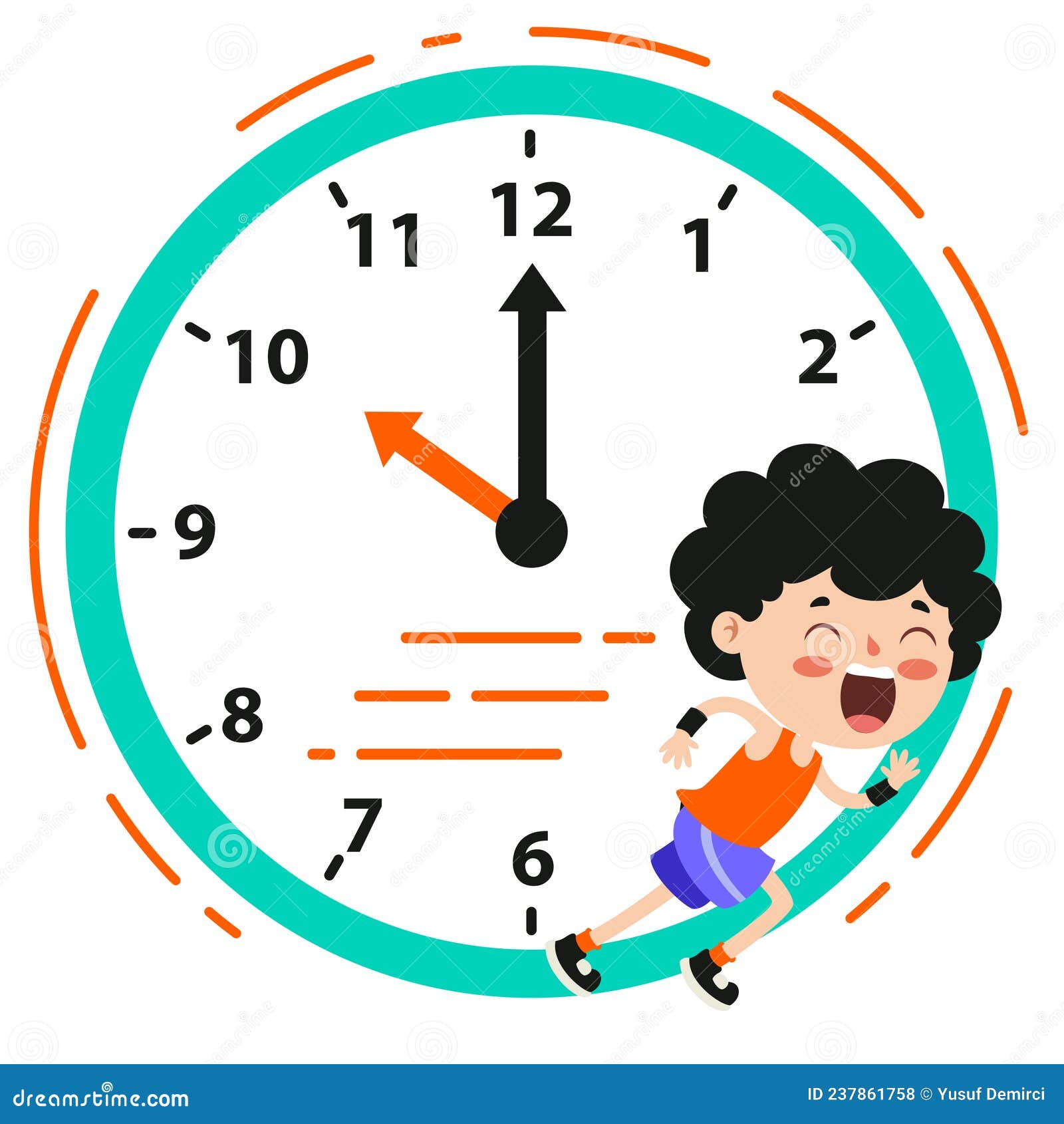 Dessin De Concept De Temps Avec Des Objets Plats Illustration de ...