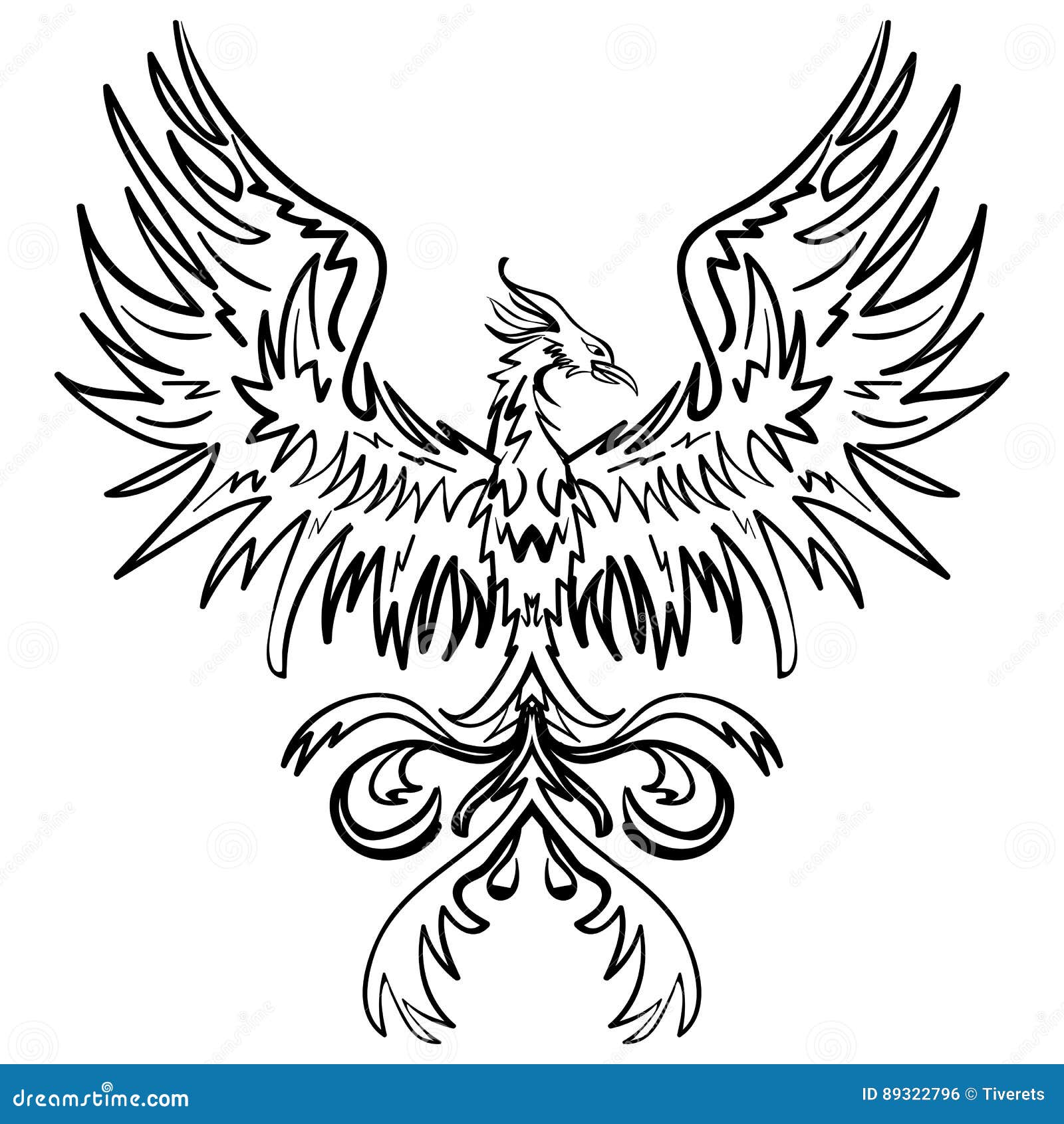 Dessin De Croquis De Phoenix Illustration de Vecteur - Illustration du ...