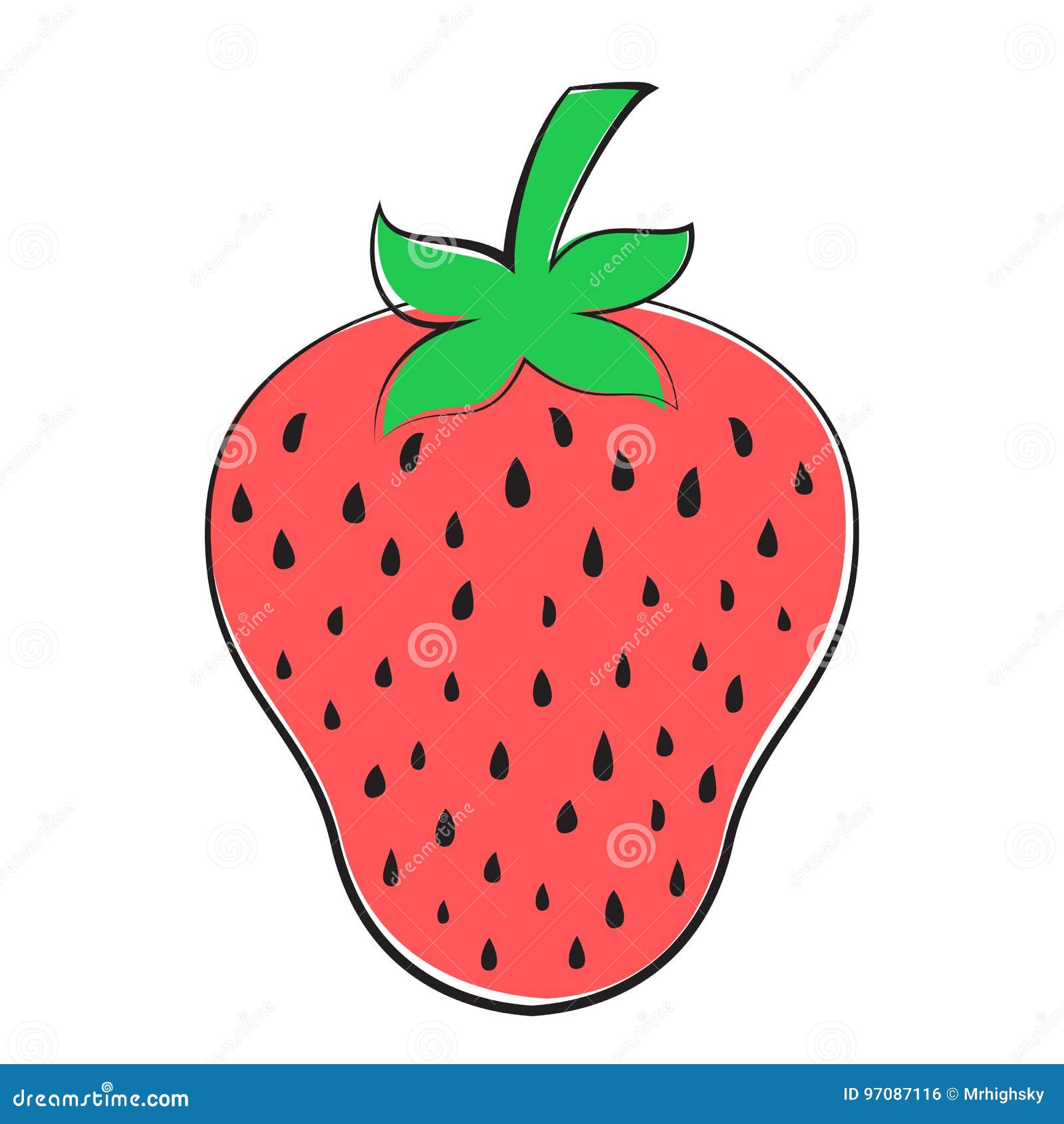 Dessin de fraise illustration de vecteur. Illustration du lignes - 97087116