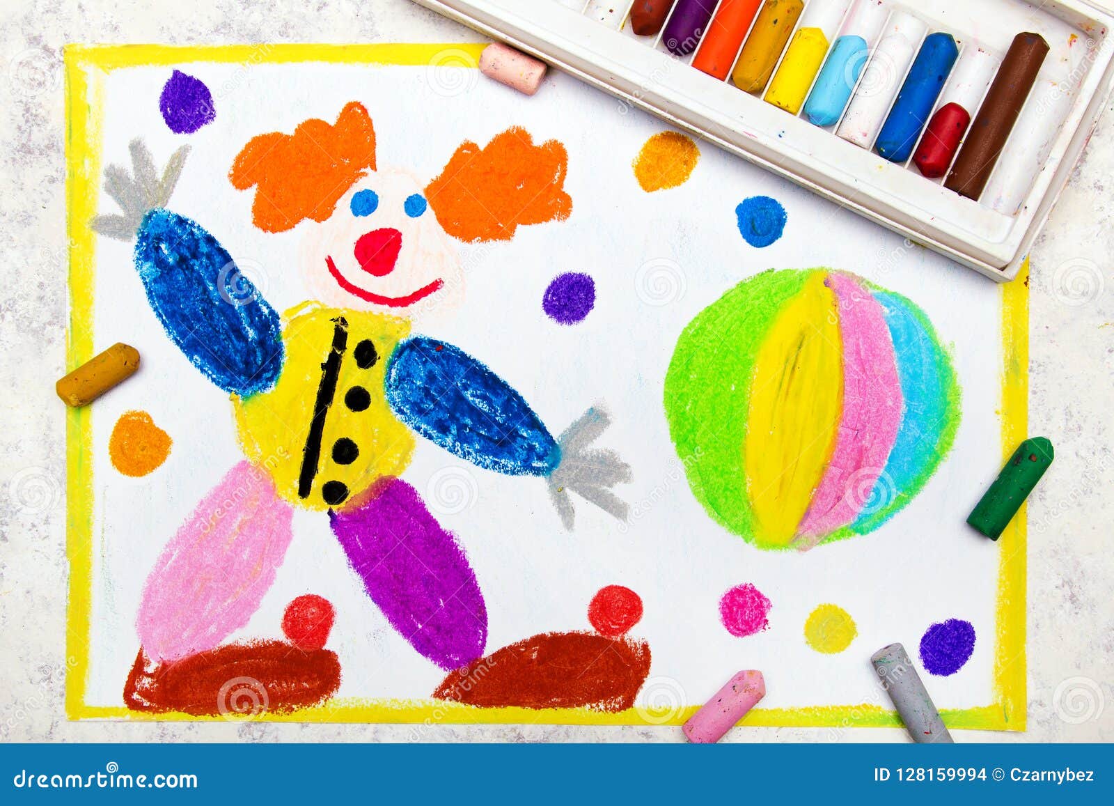 Dessin De Main : Clown De Sourire Amical Illustration Stock ...