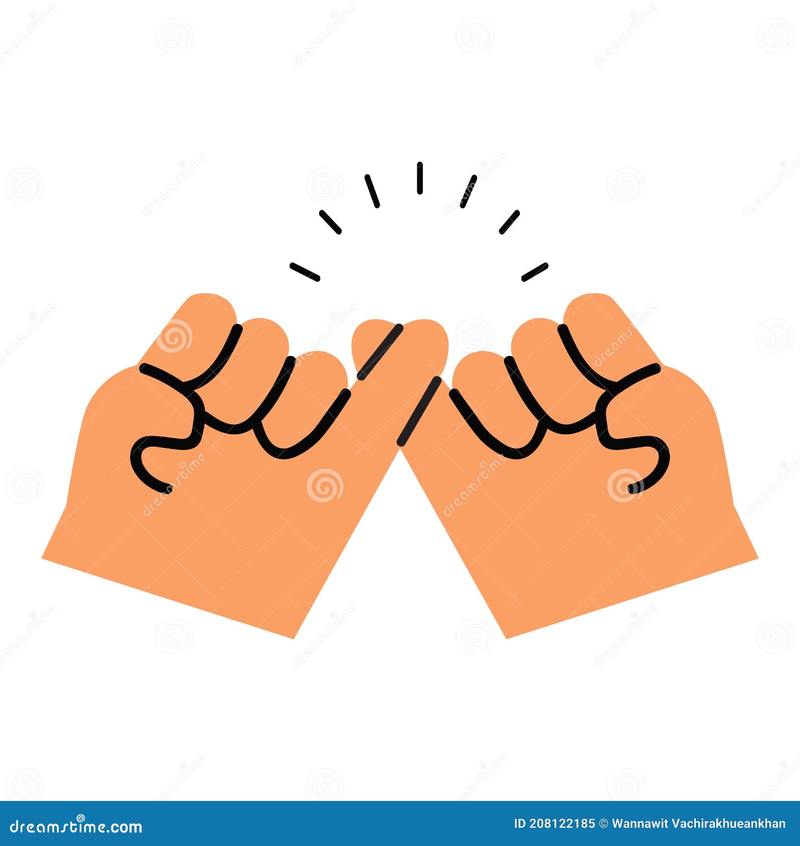 Dessin De Main Faisant Signe De Promesse Illustration de Vecteur ...