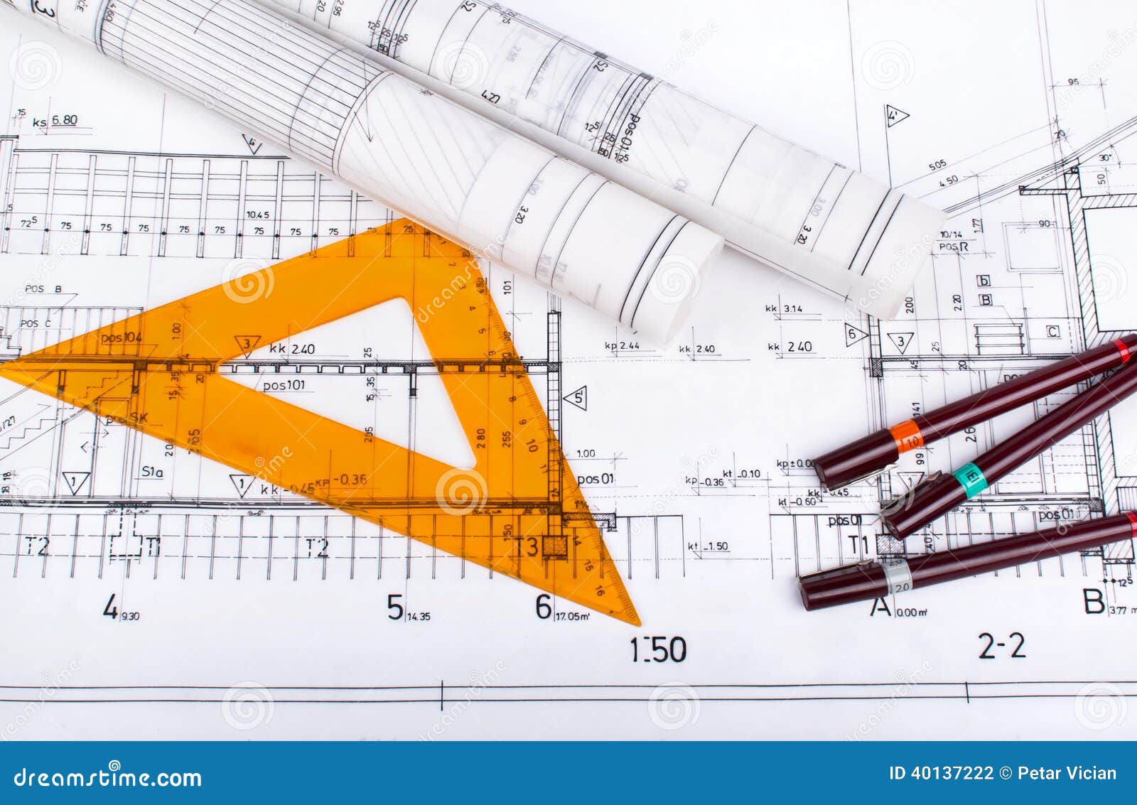 Dessin De Projet D'architecte Photo stock - Image du retrait, rendement ...