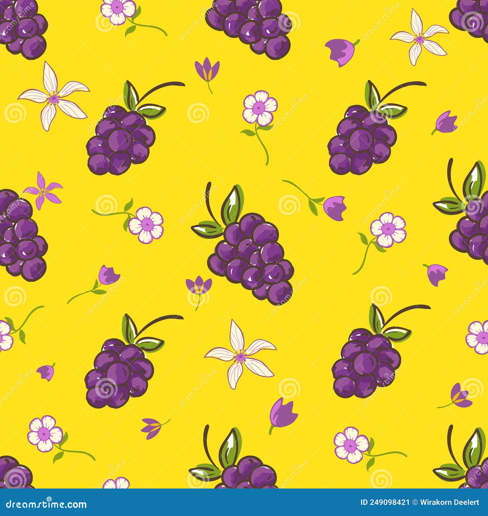 Dessin De Raisin De Fruit Dessin Vectoriel Motif Continu Illustration ...