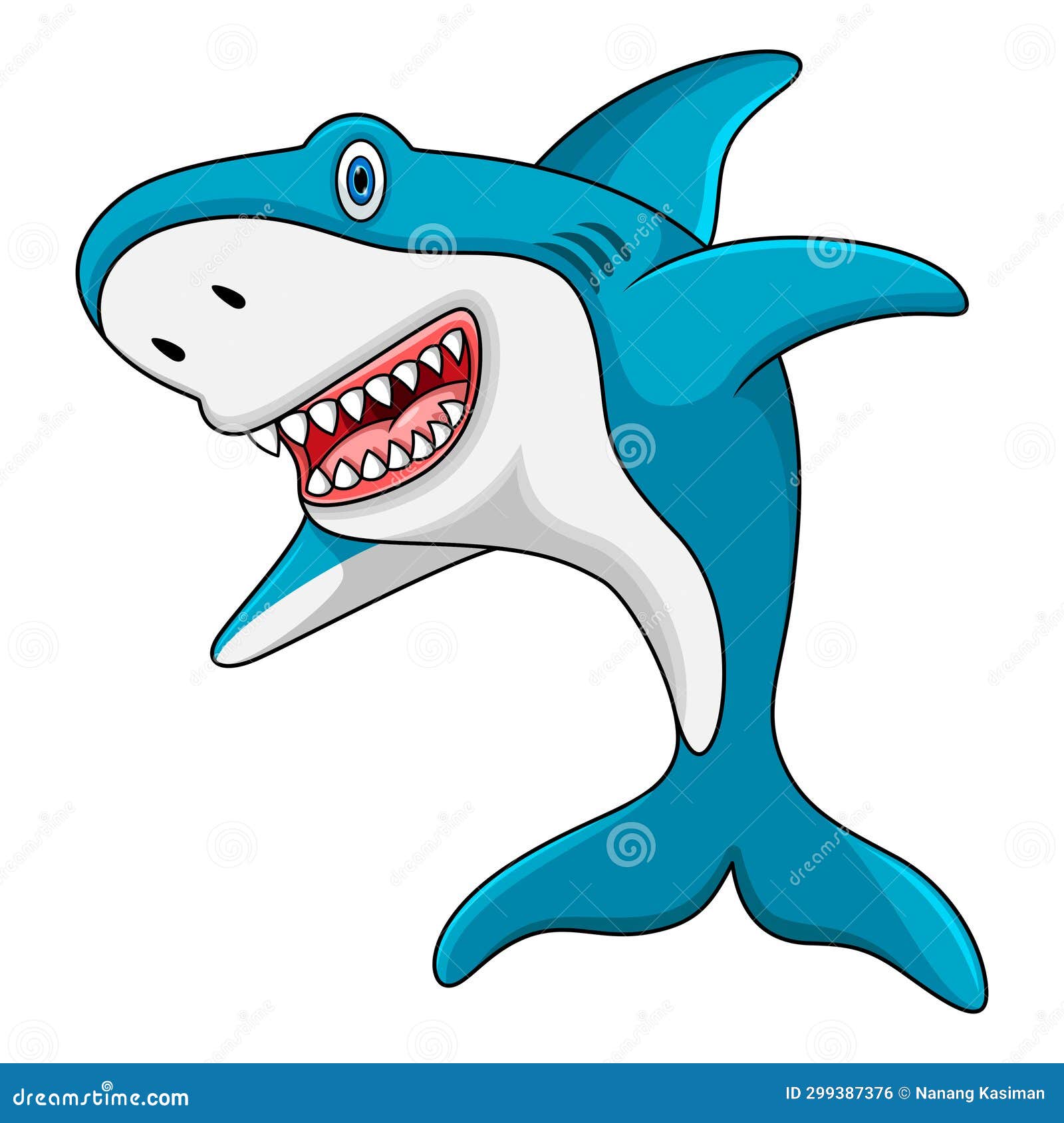 Dessin De Requin Mignon Sur Fond Blanc Illustration de Vecteur ...