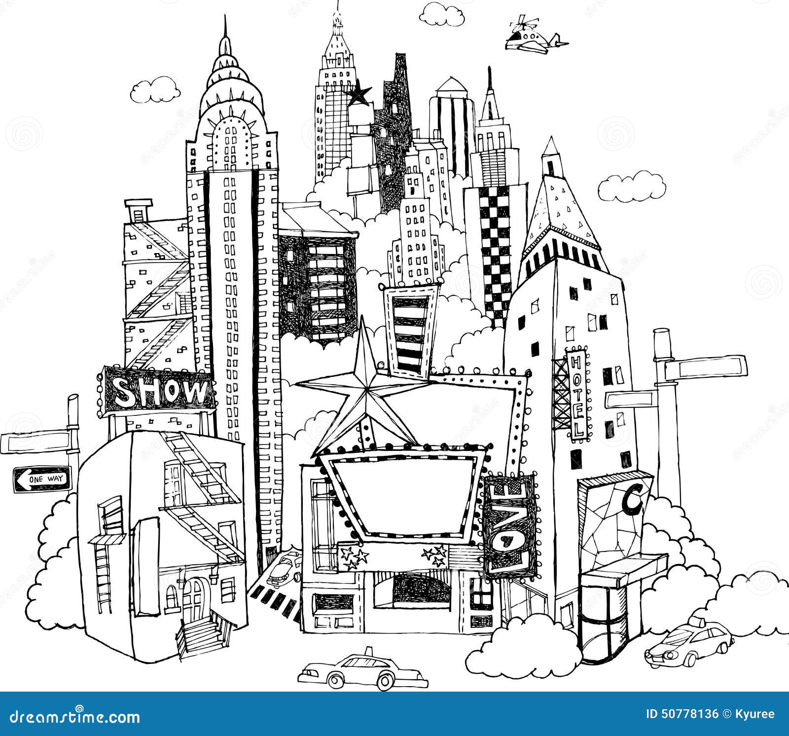 Dessin de ville illustration de vecteur. Illustration du architecture ...