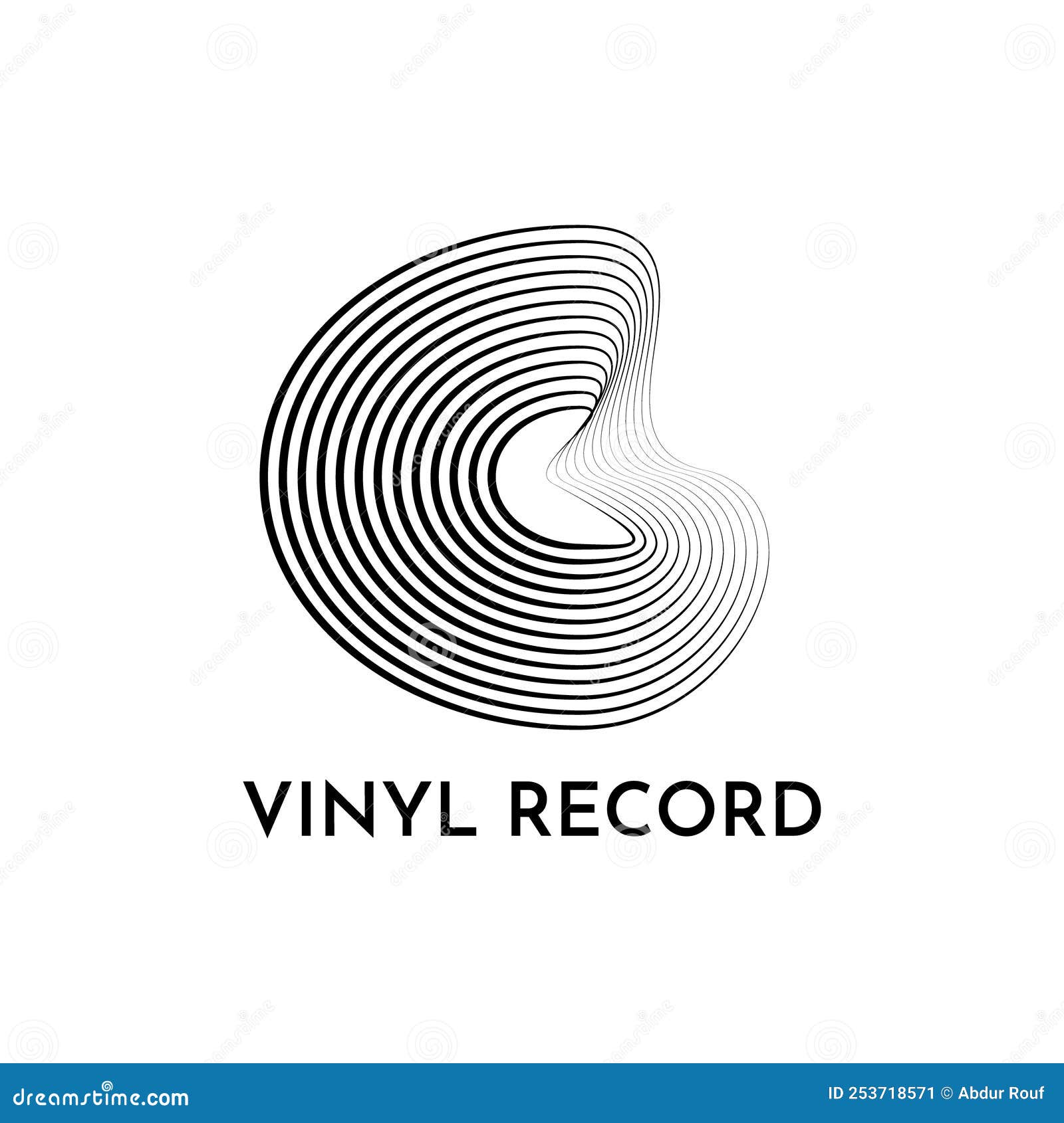Dessin Du Logo Du Disque Vinyle Abstrait Illustration de Vecteur ...