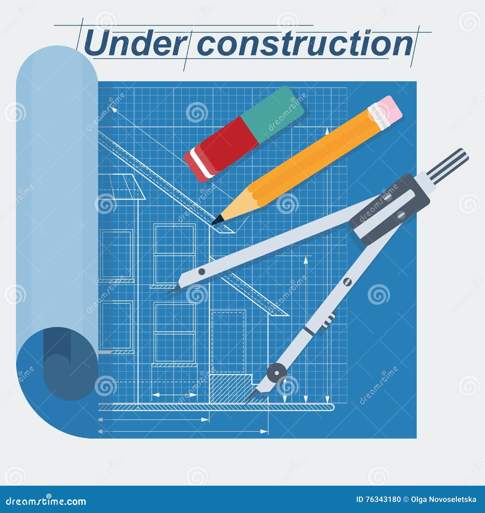 Dessin en construction illustration de vecteur. Illustration du retrait ...