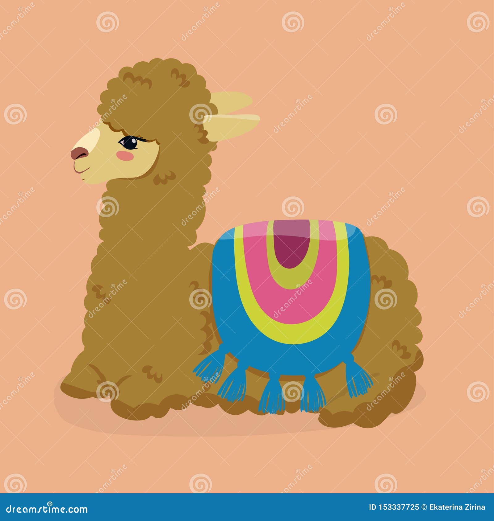 Dessin En Lama Orange Illustration Vectorielle Illustration Stock ...