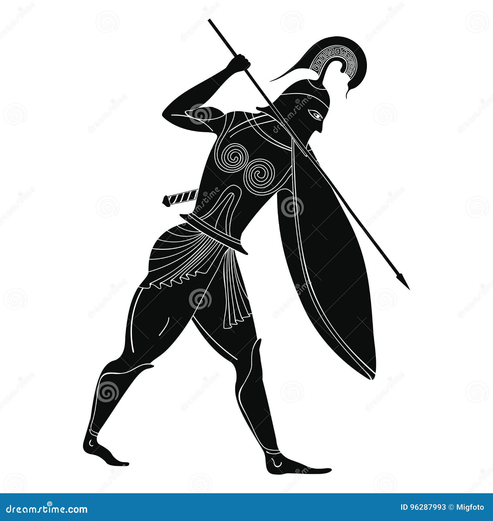 Dessin grec de vecteur illustration de vecteur. Illustration du bras ...