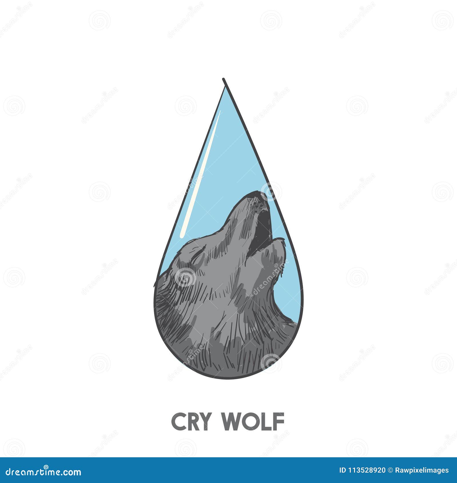 Dessin Isolé De Loup De Cri D'illustration Illustration Stock ...