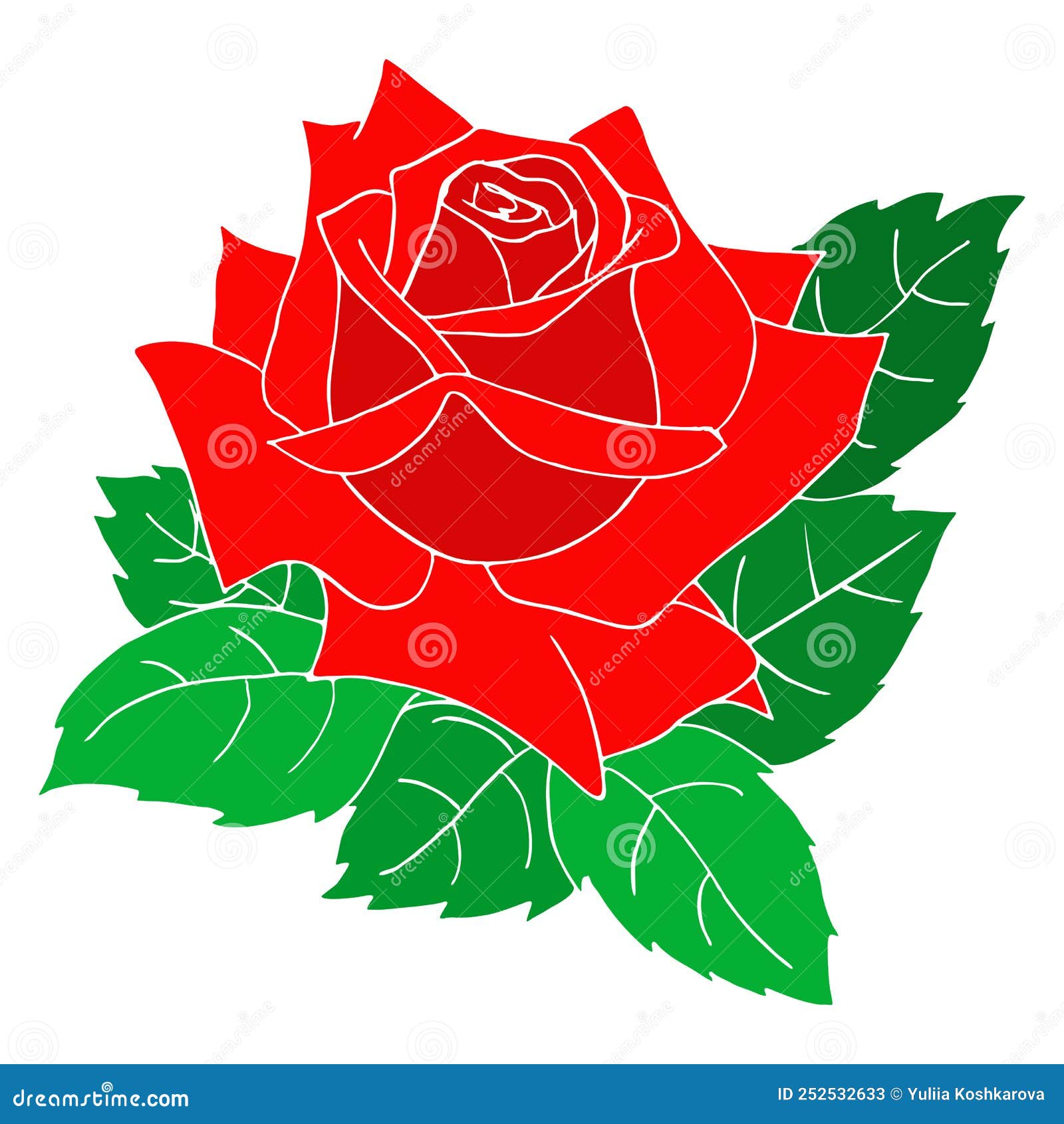 Dessin Rose Rouge Closeuse Design Couleur Graphiques Illustration Stock ...