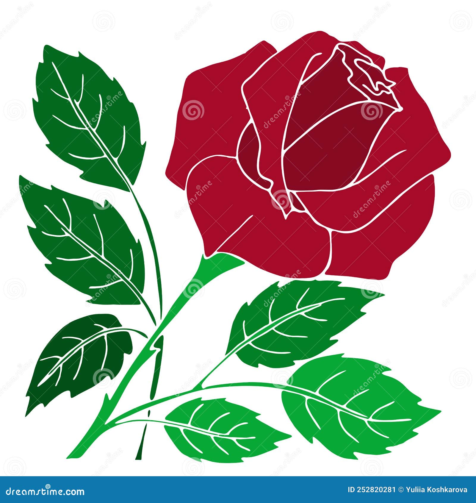 Dessin Rose Rouge Closeuse Design Couleur Graphiques Illustration de ...