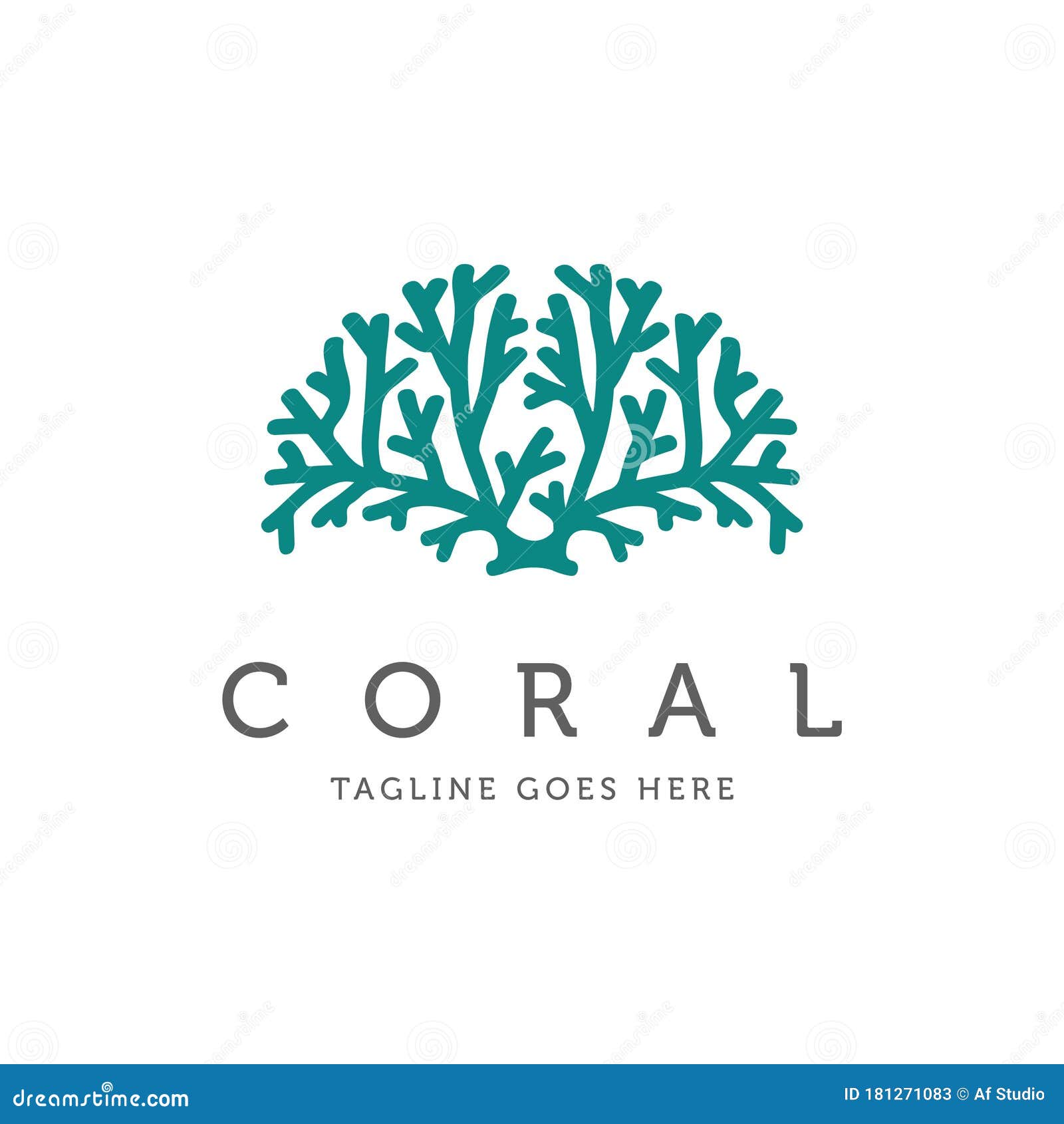 Neuron Nerve Cell or Coral Seaweed Logo Design Inspiration Stock Vector ...