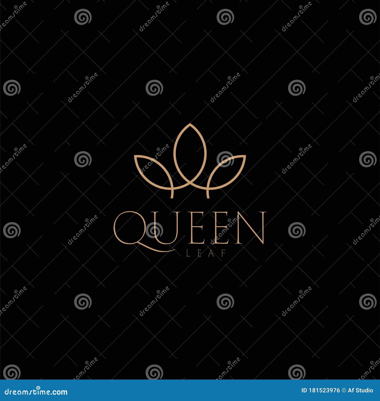 King Queen Crown Leaf Flower Plant Nature Logo Design Stock Vector ...