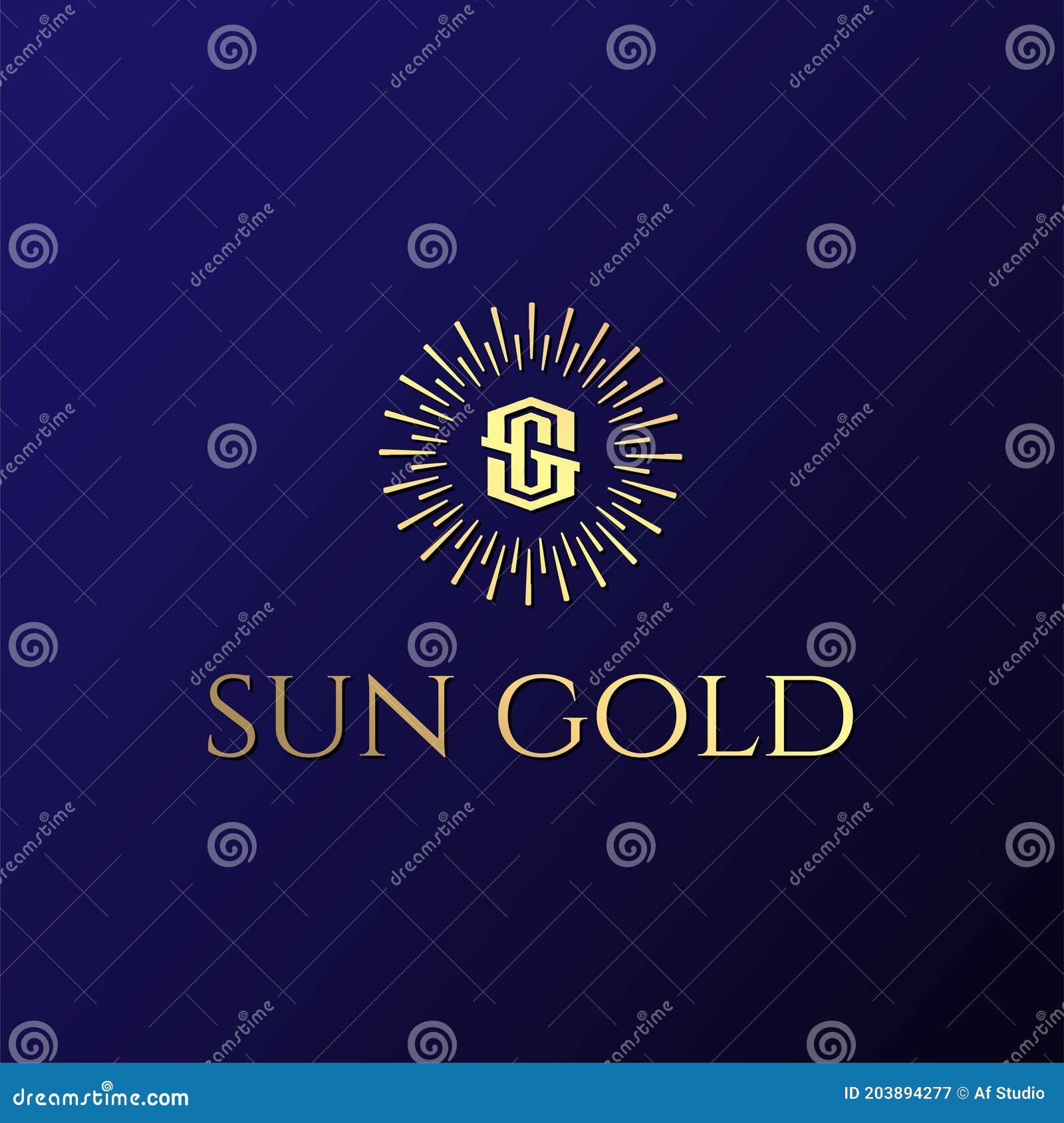 Initial Letter SG GS Sun Gold Logo Design Vector Stock Vector ...