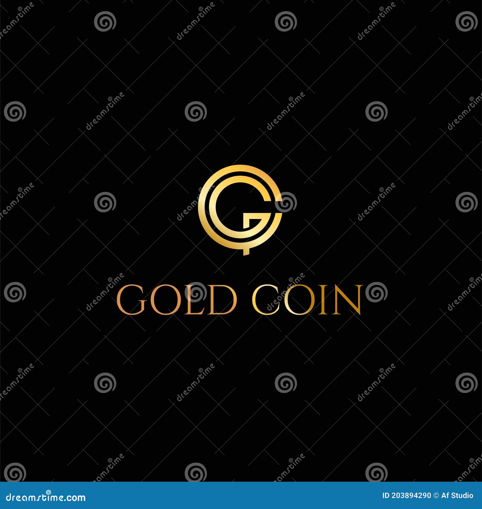 Luxury Initial Letter GC CG Golden Coin Logo Design Vector Stock Vector ...
