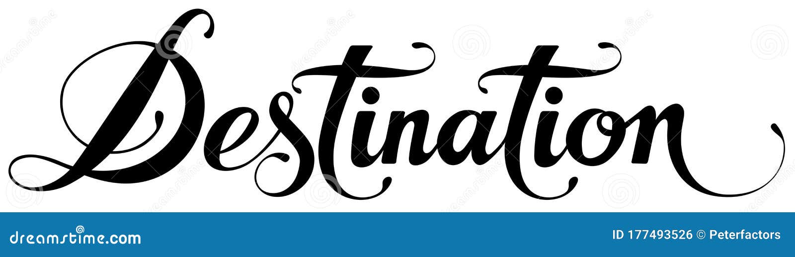Destination - Custom Calligraphy Text Stock Vector - Illustration of ...