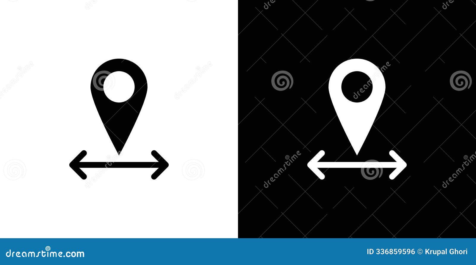 Destination Distancing Icon Linear Logo Isolated Stock Vector ...