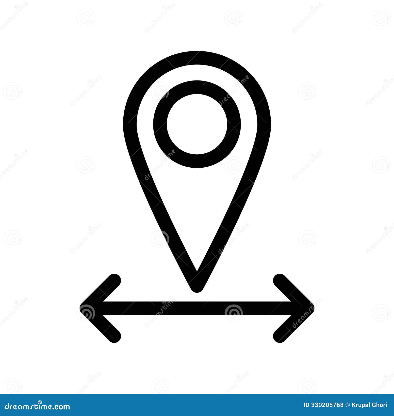 Destination Distancing Icon Linear Logo Mark in Black and White Stock ...