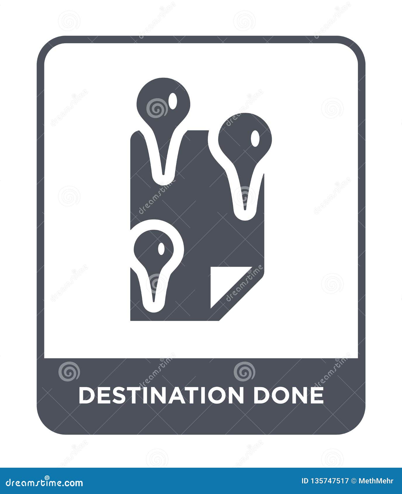Destination Done Icon in Trendy Design Style. Destination Done Icon ...