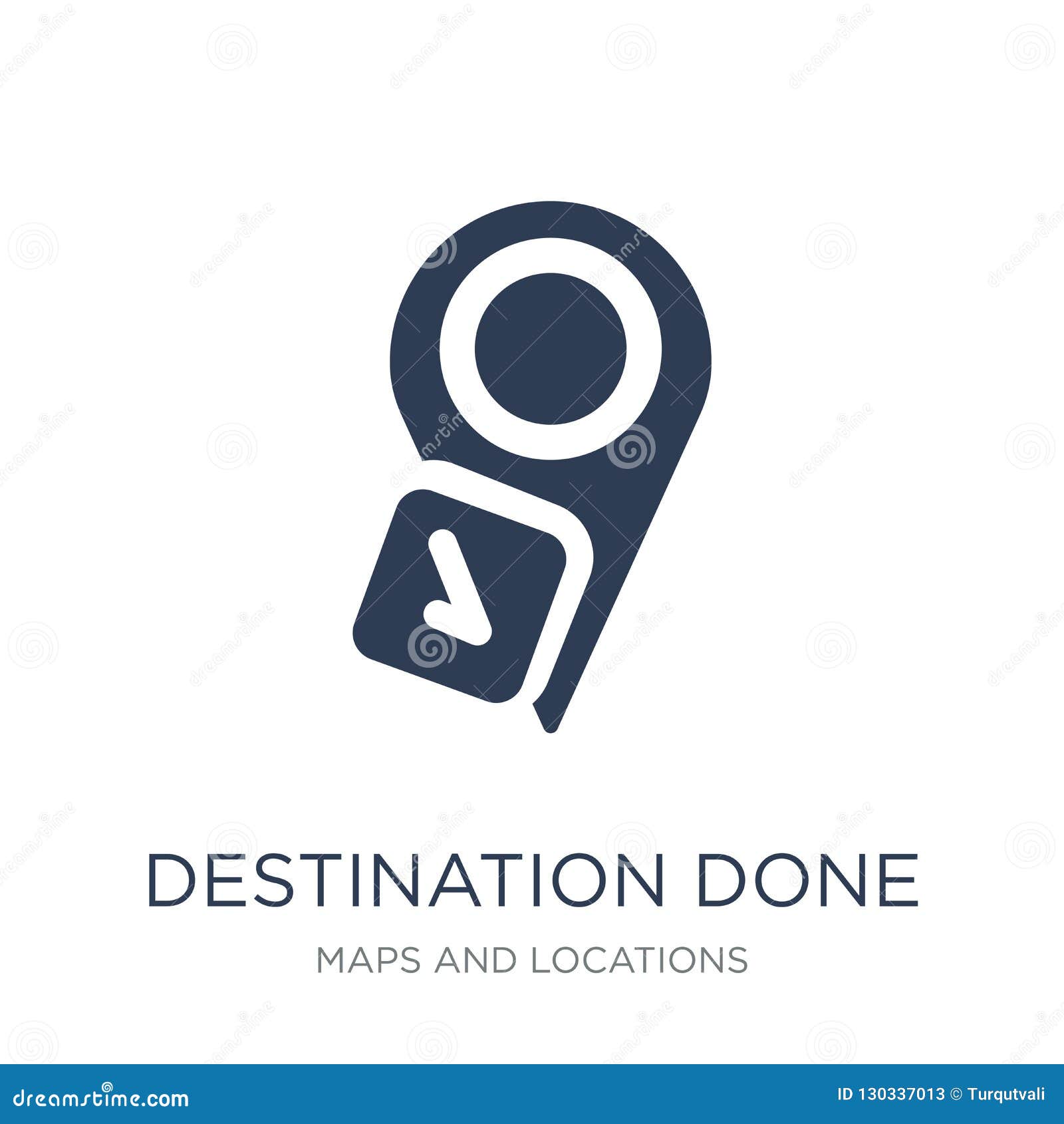 Destination Done Icon. Trendy Flat Vector Destination Done Icon Stock ...