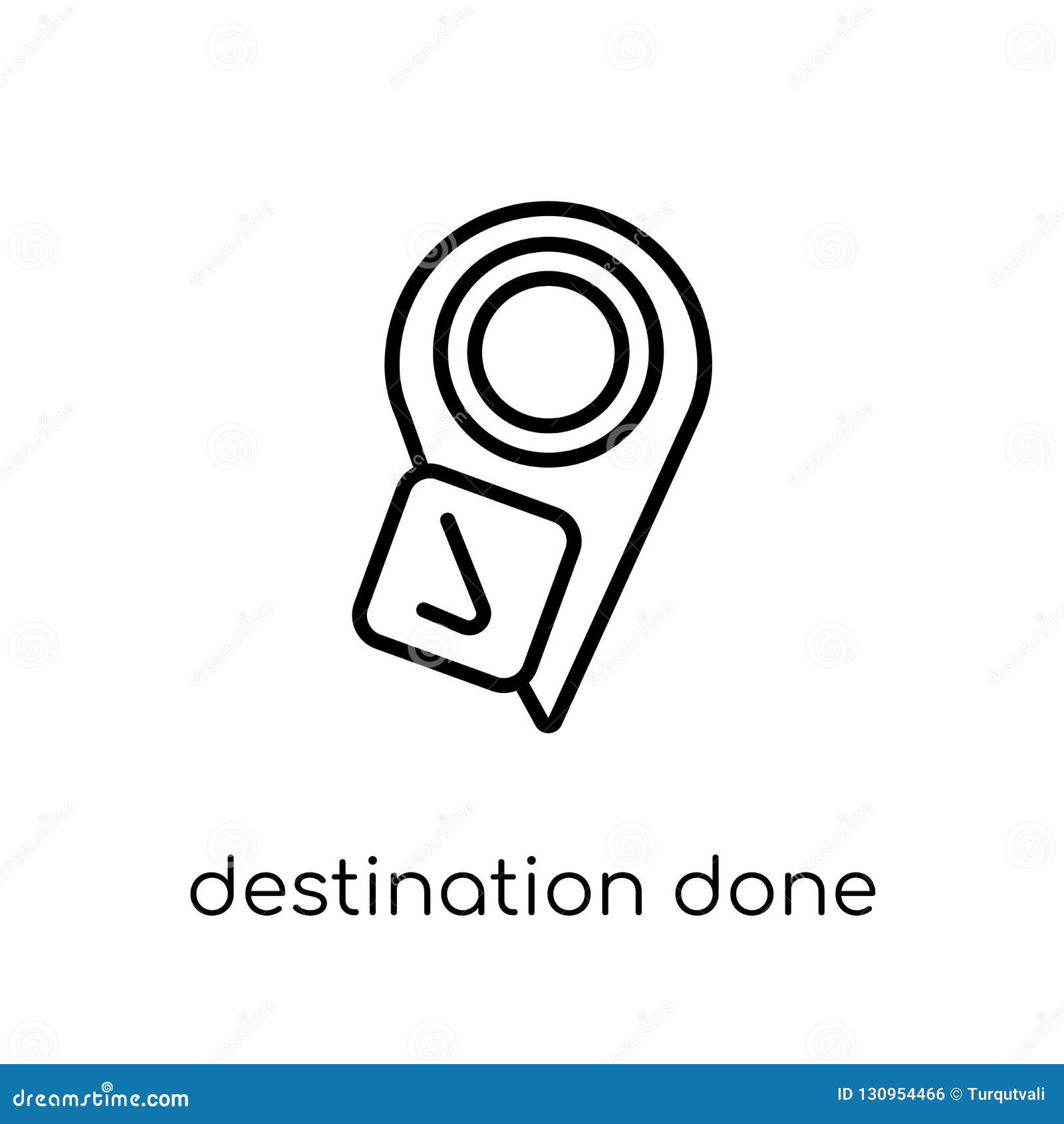 Destination Done Icon. Trendy Modern Flat Linear Vector Destination ...
