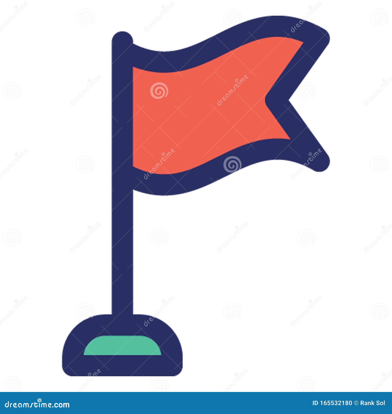 Destination Flag Isolated Vector with Outline Icon Which Can Easily ...