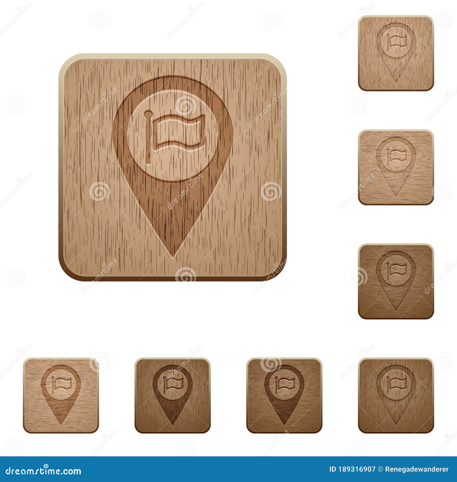Destination GPS Map Location Wooden Buttons Stock Vector - Illustration ...