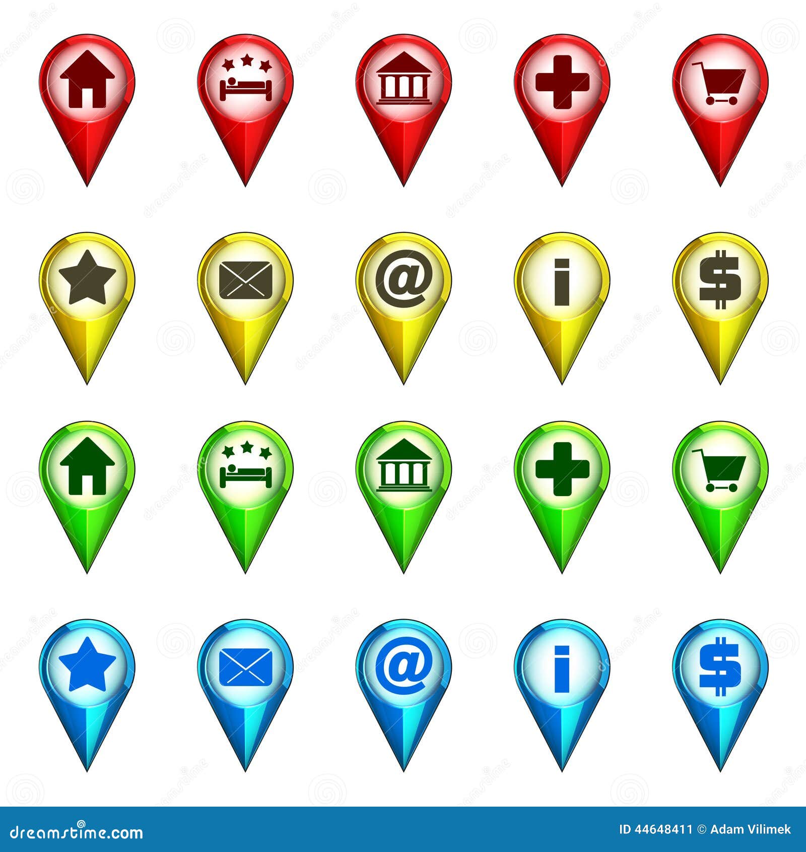 Destination Icon Navigation Collection Vector Stock Vector ...