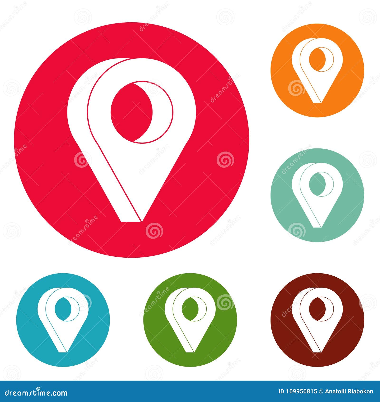 Destination Icons Circle Set Vector Stock Vector - Illustration of ...