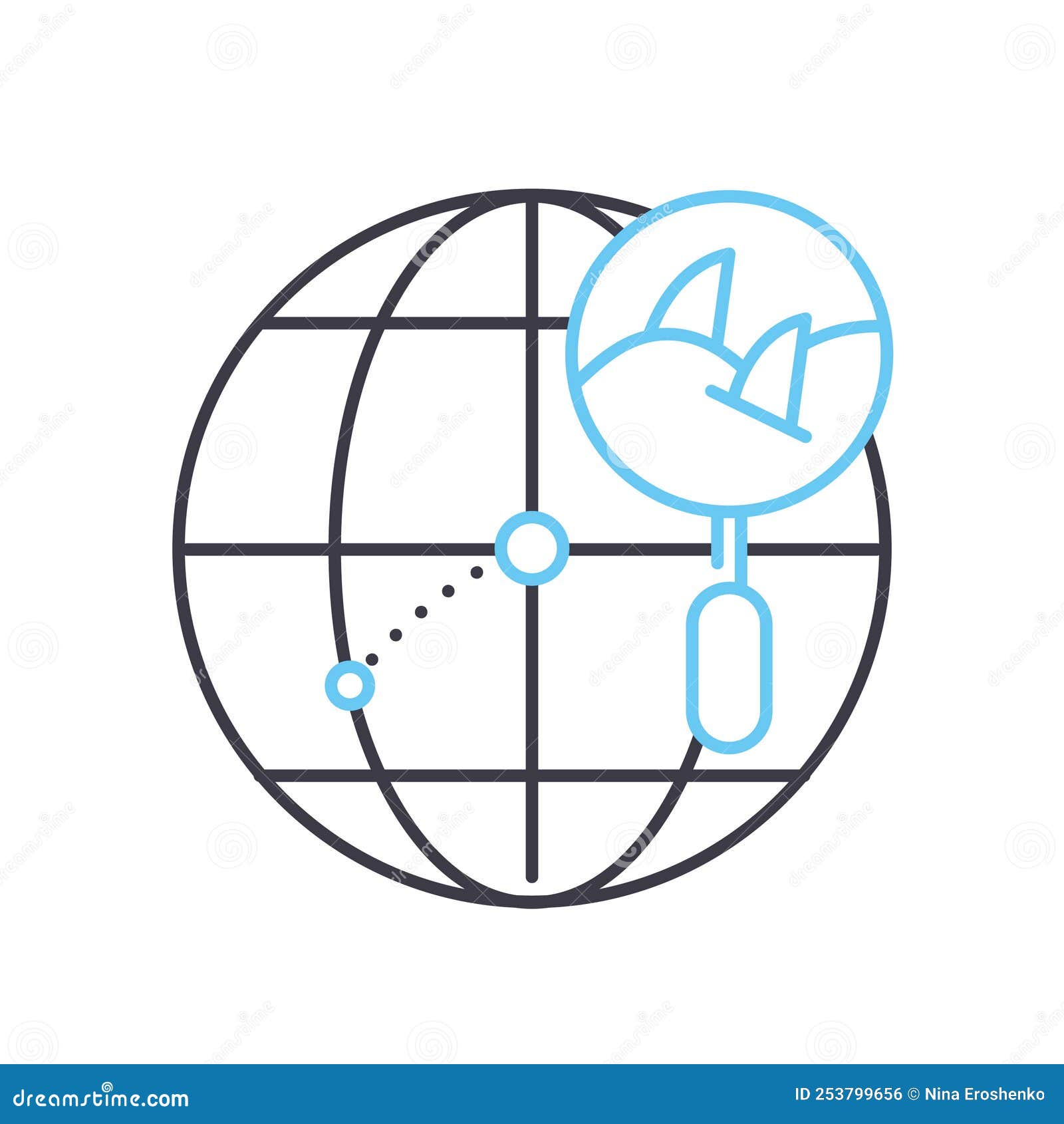 Destination Line Icon, Outline Symbol, Vector Illustration, Concept ...