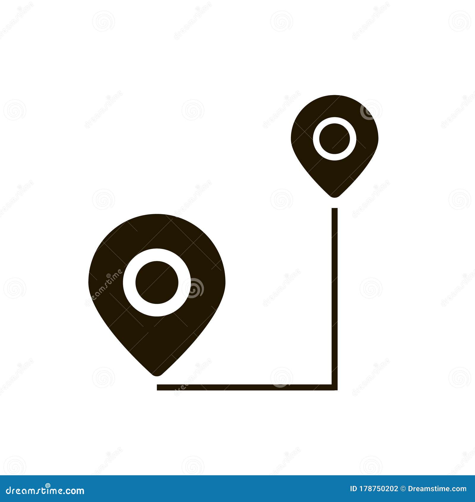 Destination Location Icon on White Background. Eps 10 Flat Style. Stock ...