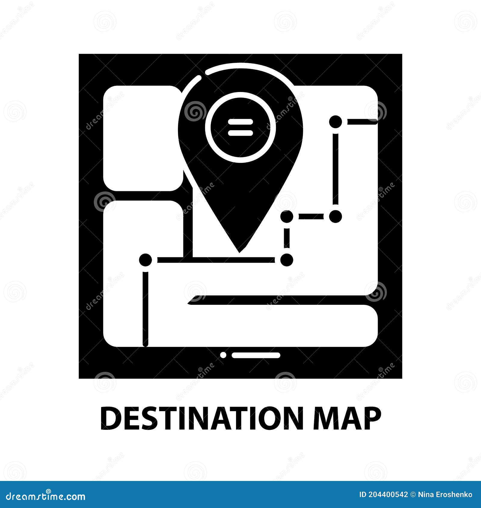 Destination Map Icon, Black Vector Sign with Editable Strokes, Concept ...