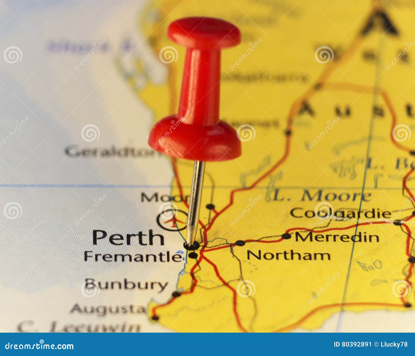 Destination Map Perth Australia Stock Illustration - Illustration of ...