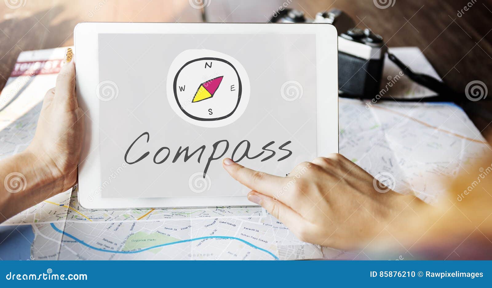 Destination Navigation Compass Graphic Concept Stock Photo - Image of ...