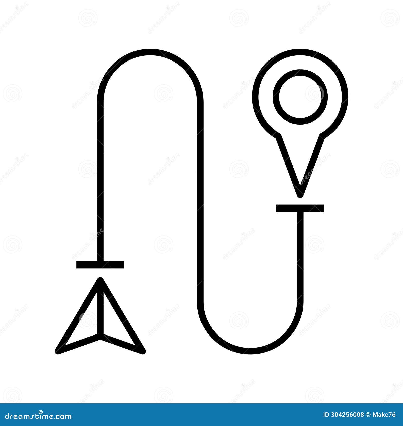 Destination, Path, Route Icon. Single Route Tracking Motion Icon ...