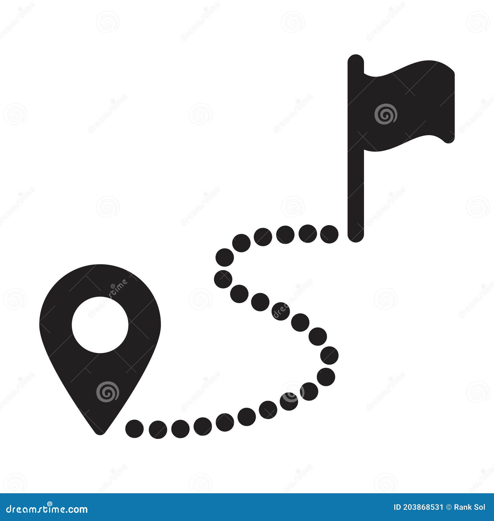 Destination, Path, Route, Travel Fully Editable Vector Icon Stock ...