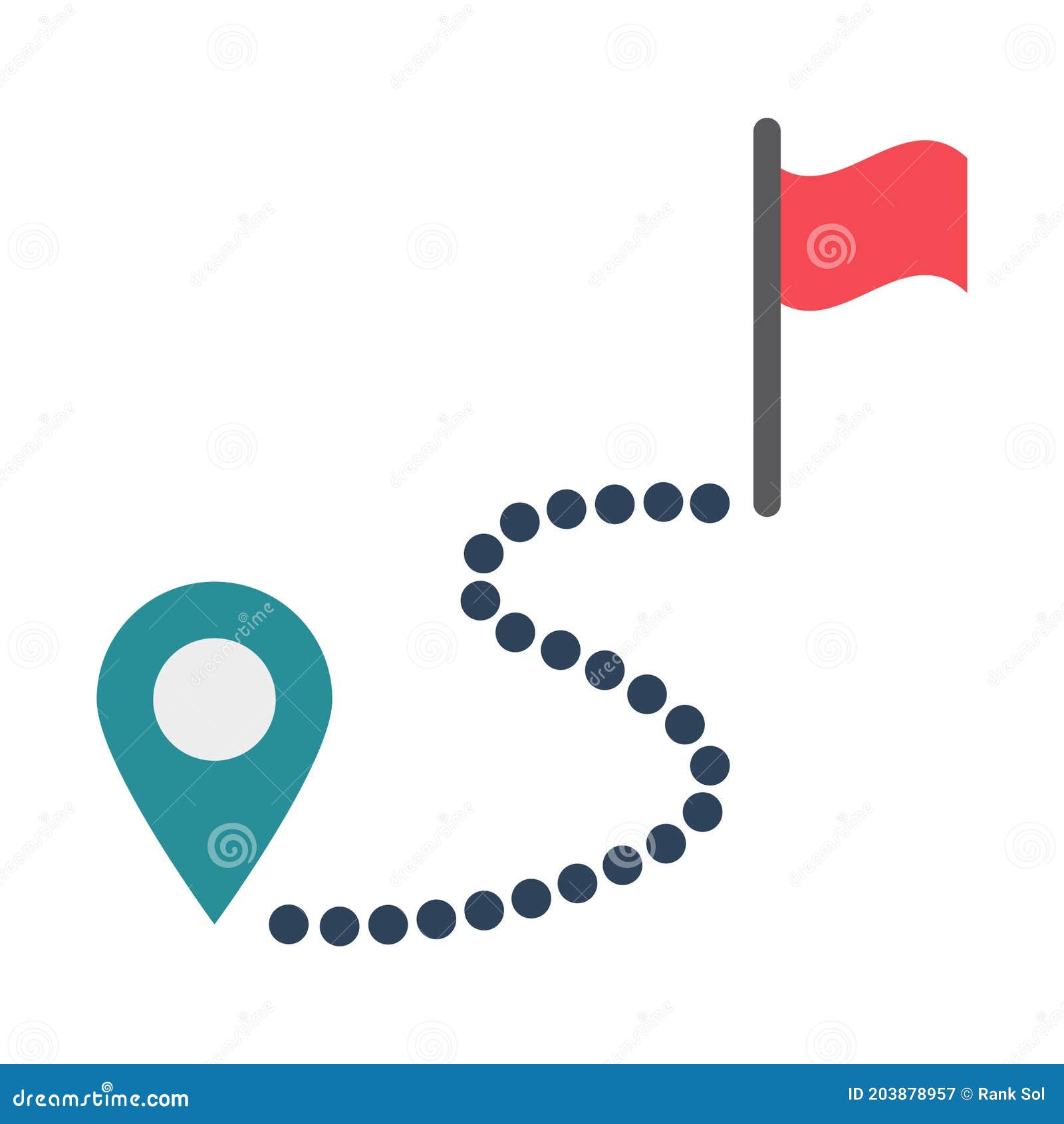 Destination, Path, Route, Travel Fully Editable Vector Icon Stock ...