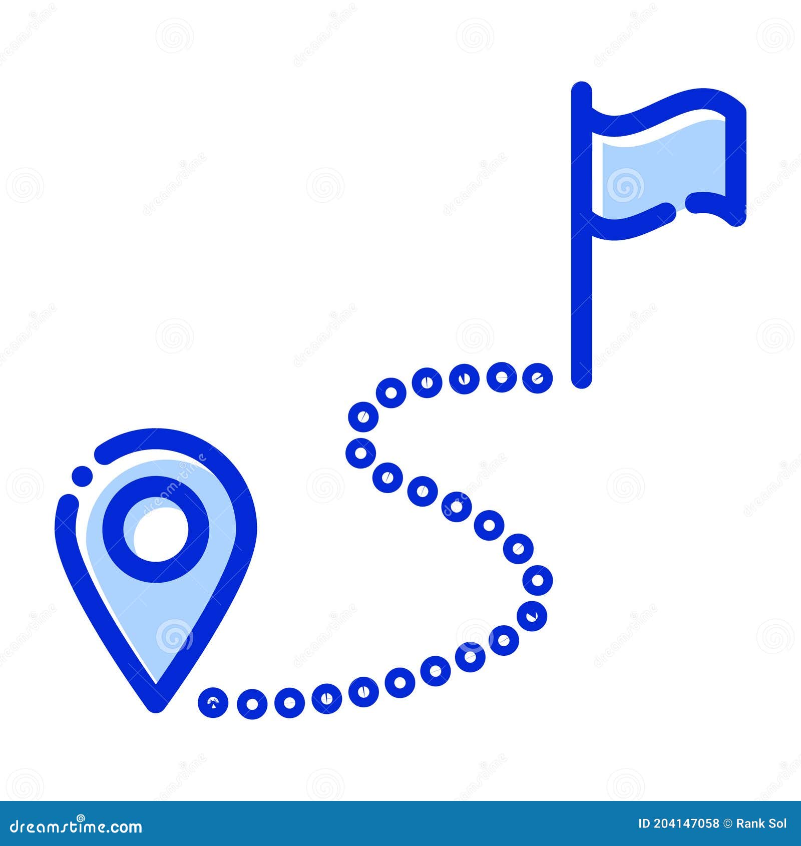 Destination, Path, Route, Travel Fully Editable Vector Icon Stock ...