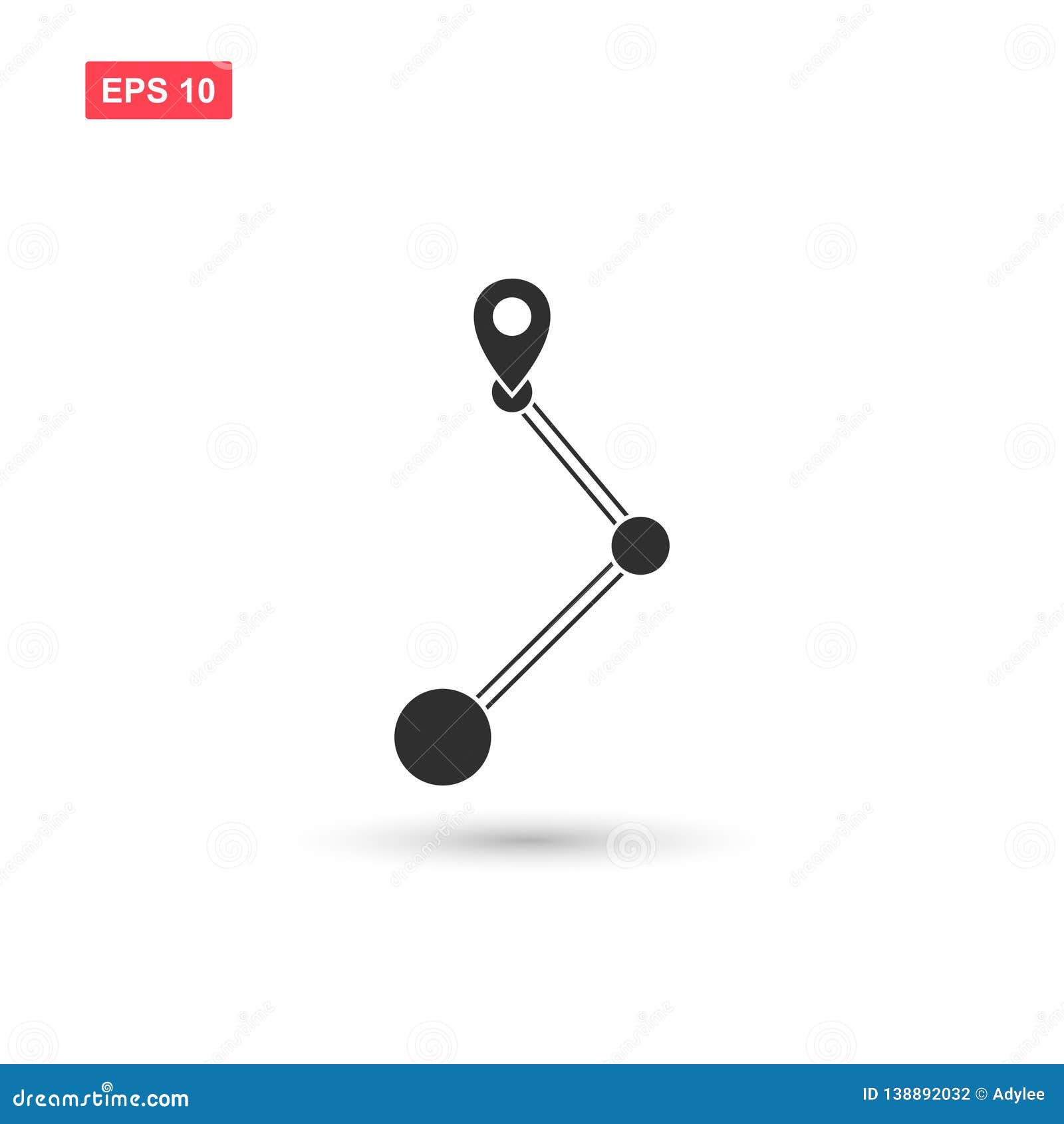 Destination Track Point Icon Vector Isolated Stock Vector ...