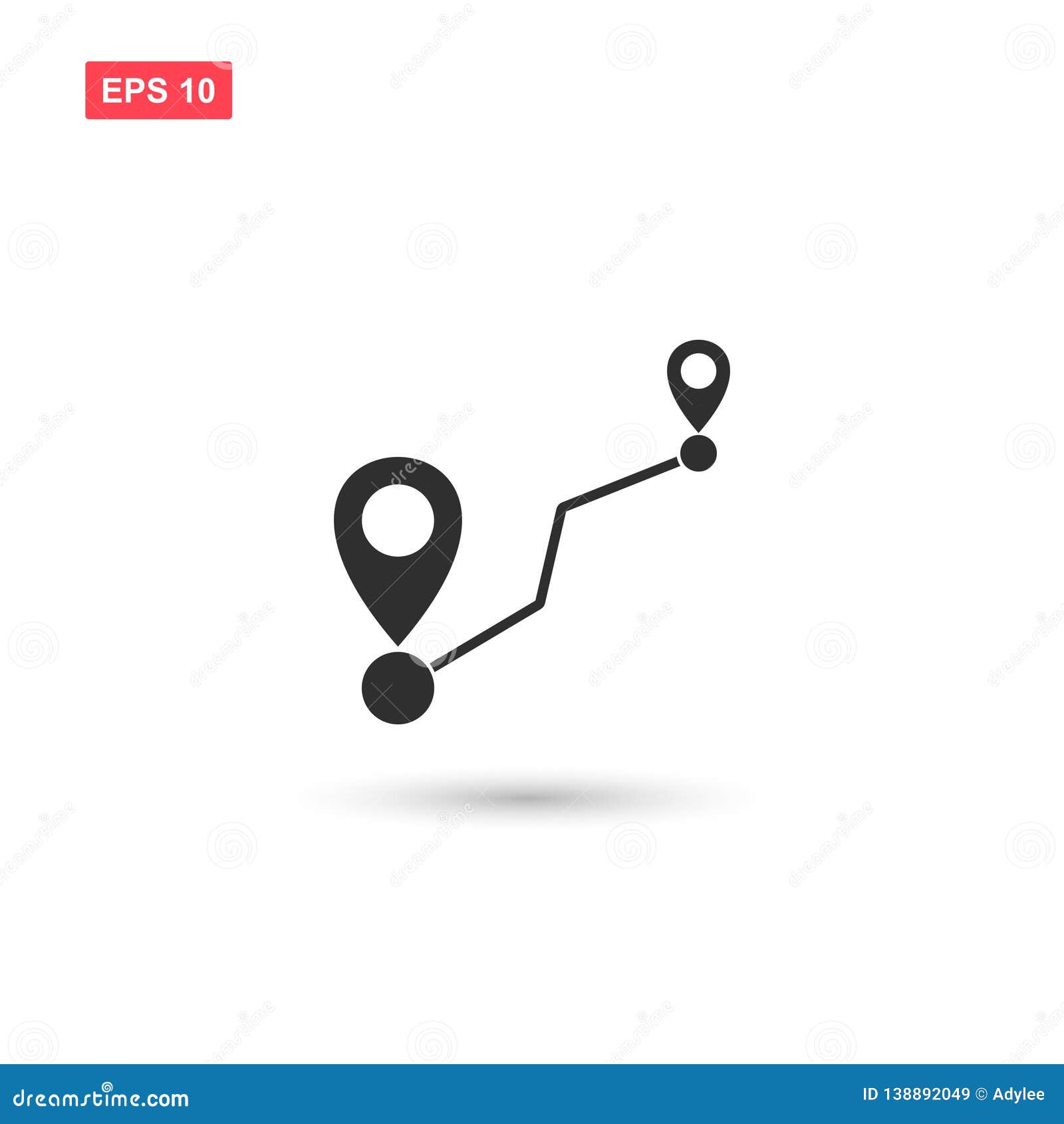 Destination Track Point Icon Vector Isolated 3 Stock Vector ...